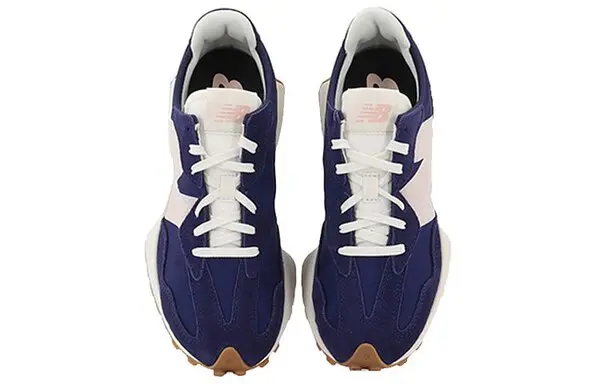 NEW BALANCE 327 Lace-up Suede And Mesh Sneakers - Blue/pink