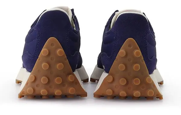 NEW BALANCE 327 Lace-up Suede And Mesh Sneakers - Blue/pink
