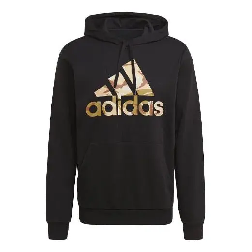 Adidas Hooded Long Sleeve With Camouflage Logo - Black