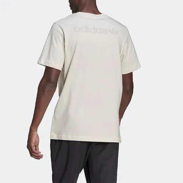 Adidas Originals Logo Round Neck Pullover Short Sleeve White - Multi-color