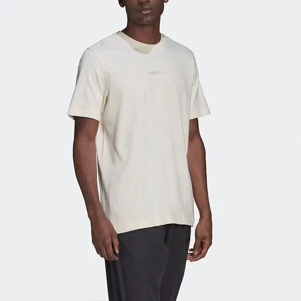 Adidas Originals Logo Round Neck Pullover Short Sleeve White - Multi-color