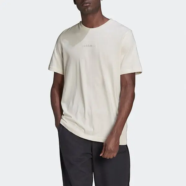 Adidas Originals Logo Round Neck Pullover Short Sleeve White