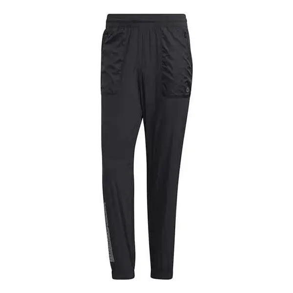 Adidas Neo Ss22 Ce Brnded Wtp Logo Printing Lacing Elastic Waistband Sports Pants/trousers/joggers Black - Default Color