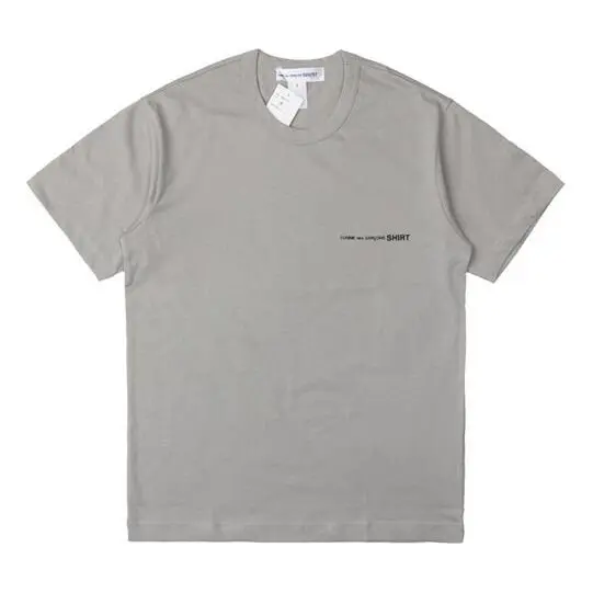 Comme Des Garçons Little Logo Applique Cotton Short-sleeve Tee - Grey