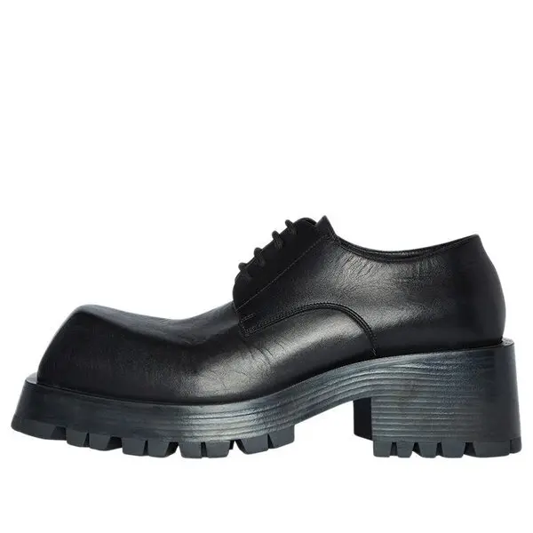 Balenciaga Trooper 4 Leather Derby Shoes - Black