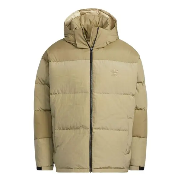 Adidas Originals Padded Hooded Jacket - Tan