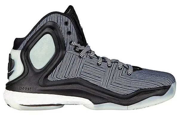 Adidas D Rose 5 Boost High Top Sneakers - Gray