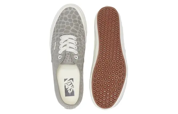 VANS Premium Authentic 44 Reptile Embossed Lace-up Sneakers - Grey