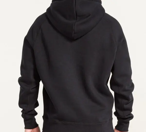 JORDAN Embroidered Fleece Lined Drawstring Pullover - Black