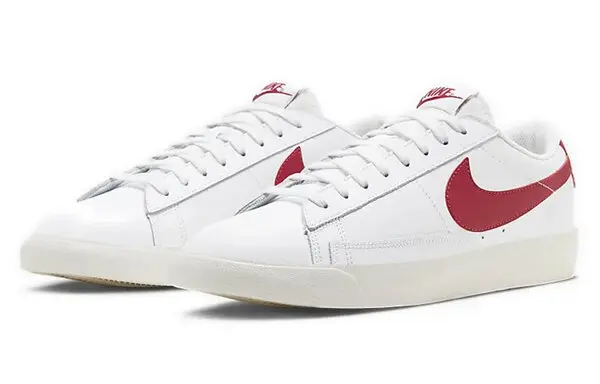 Nike Blazer Low Leather Sneakers - White/red