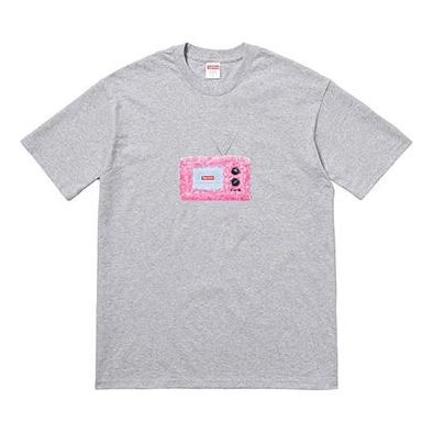 Supreme Ss18 Tv Tee Heather Grey Short Sleeve - Gray