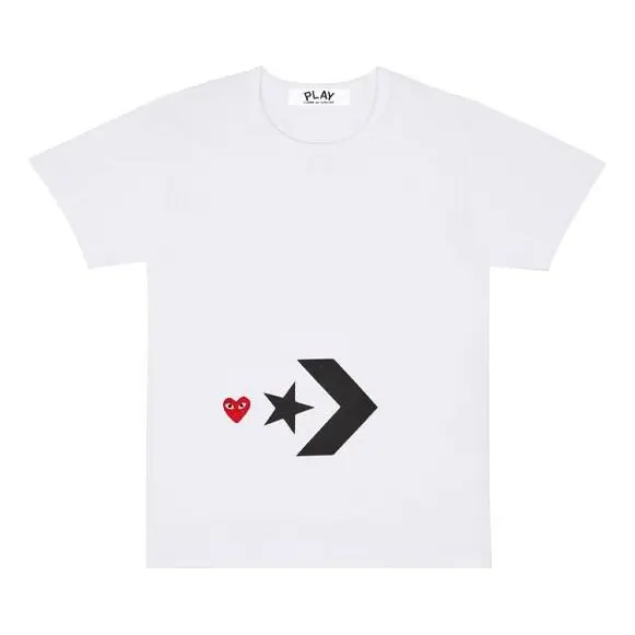 Play Comme Des Garcon X Converse Logo T-shirt - White
