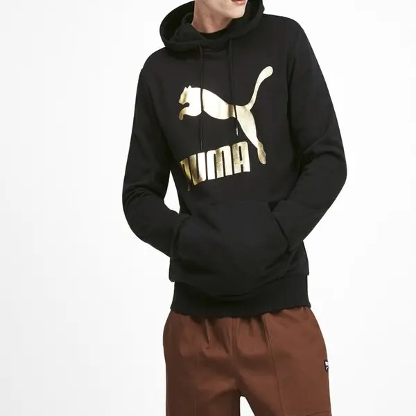 PUMA Classics Gold Logo Knit Pullover