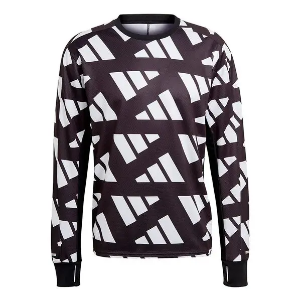 Adidas Graphic Print Long Sleeve Top - Black