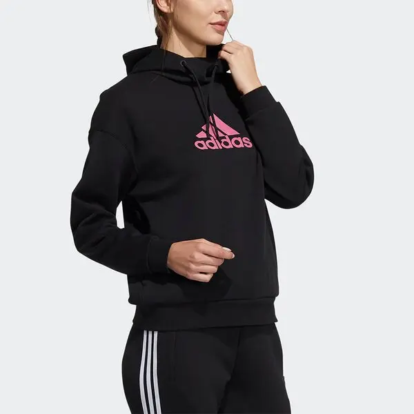 Adidas Essential Logo Hoodie - Black/pink