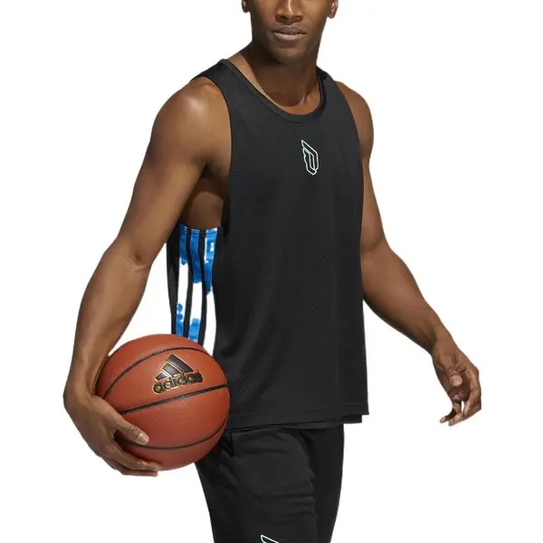 Adidas Lillard Logo Printing Stripe Basketball Vest - Multi-color