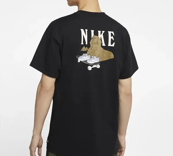 Nike Skate T-shirt Back Round Neck Short Sleeve - Black