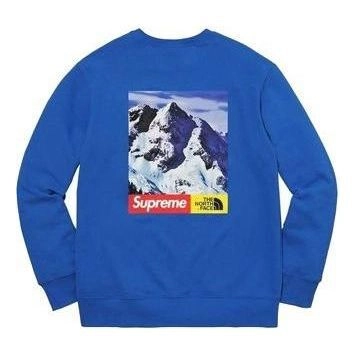 Supreme X The North Face Mountain Crewneck Sweater - Blue