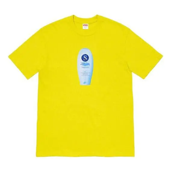 Supreme Fw19 Week 1 Super Cream Tee Short Sleeve - Yellow