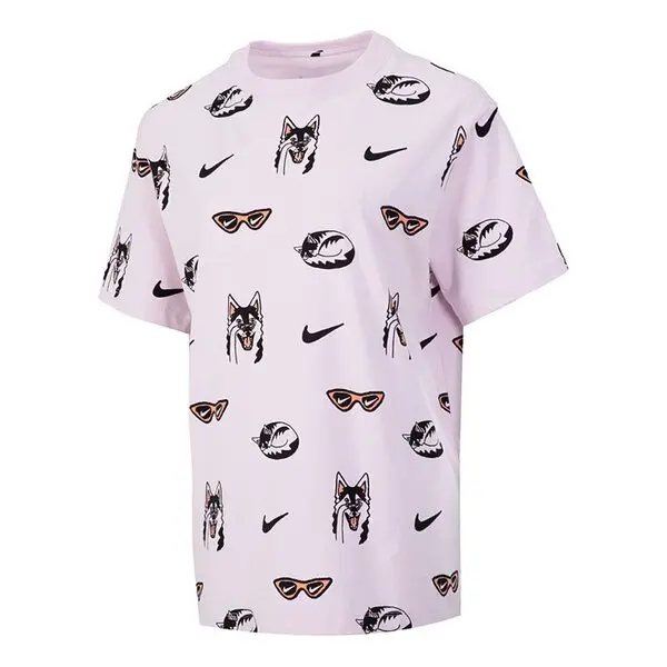 Nike As W Bf Dog Aop Regal Pink - Pinkred