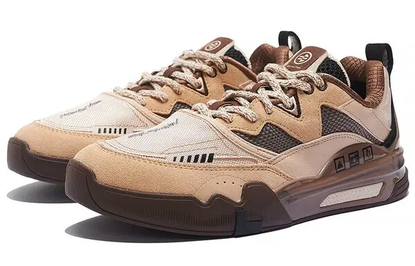 LI-NING Ellington Skateboarding Shoes - Brown/tan