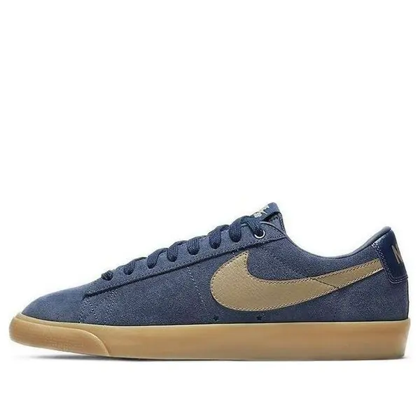 Nike Blazer Low Sb 'navy Gum' Sneakers - Blue