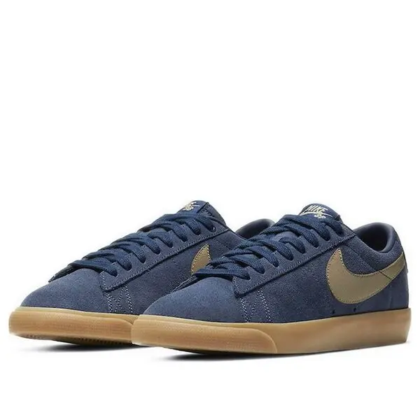 Nike Blazer Low Sb 'navy Gum' Sneakers - Blue
