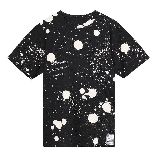 Nike Printing Short Sleeve 'splash White - Black