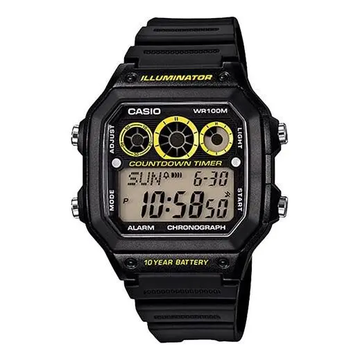 Casio Waterproof Sports Digital Watch - Black