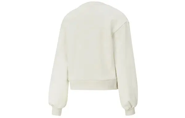 PUMA Classics Balloon Sleeve Crew Neck Sweater - White/black