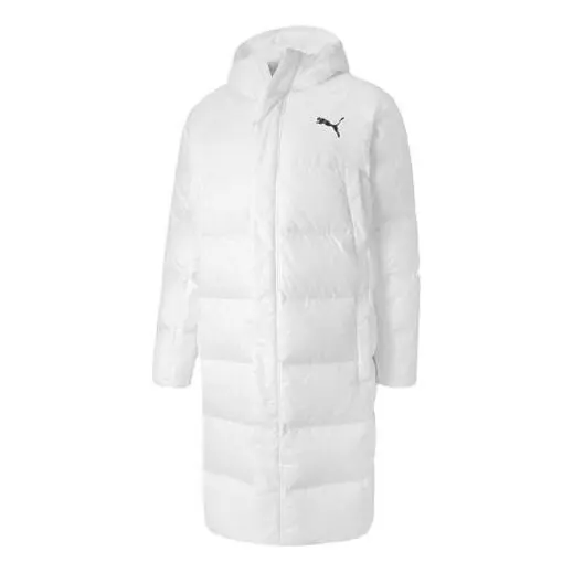 PUMA Long Down Jacket - White/black