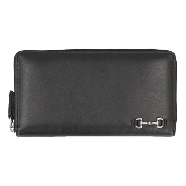 Gucci 25 Horsebit Zip Around Wallet - Black