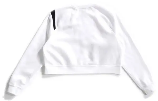 Nike Swoosh Fleece Cropped Crewneck - White