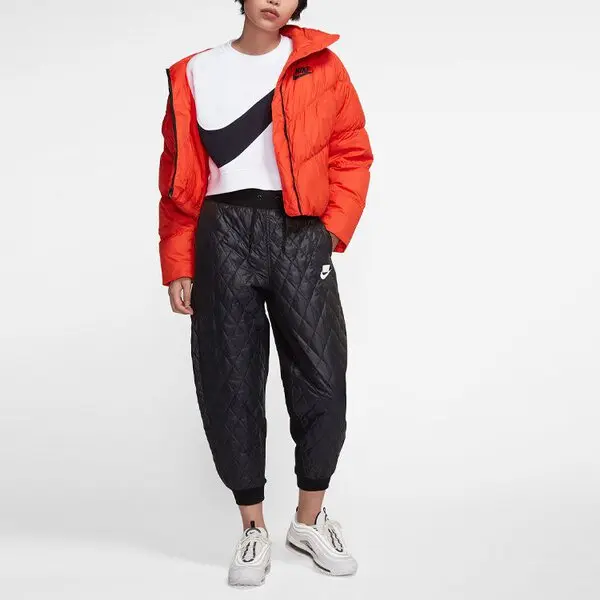 Nike Swoosh Fleece Cropped Crewneck - White