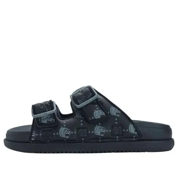 FILA Lucia Sandals With Buckled Straps And Graphic Detailing - Black/teal