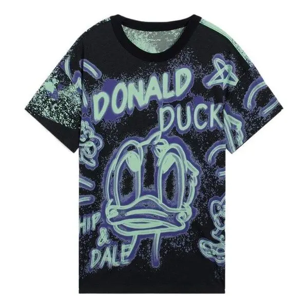 LI-NING X Disney Donald Duck Graphic T-shirt 'black - Black/multi-color