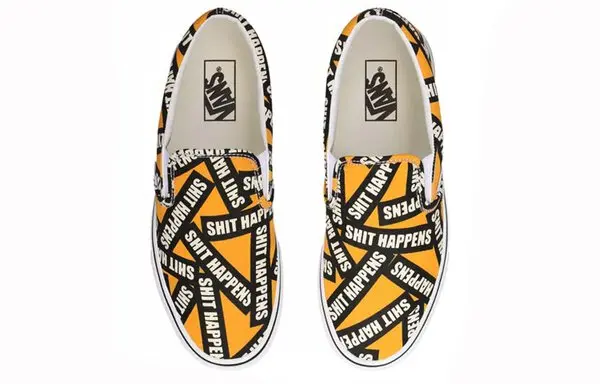 VANS Shit Happens" Classic Slip-on Sneakers - Orange