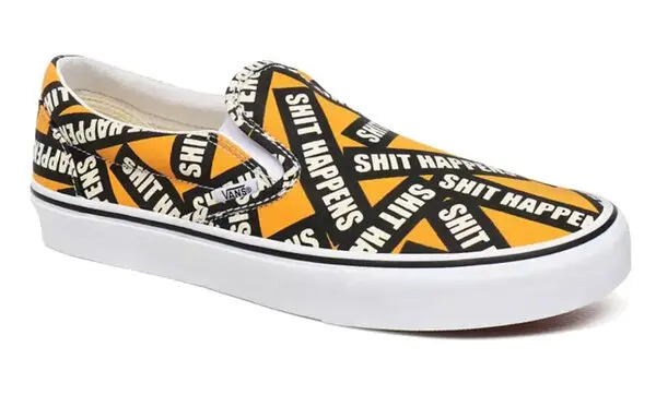 VANS Shit Happens" Classic Slip-on Sneakers - Orange