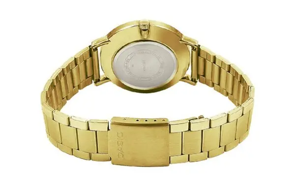 Casio Gold Stainless Steel Analog Dress Watch With Dial - White