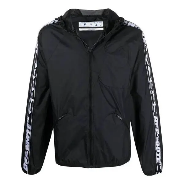 Off-White Jacquard Zipper Hooded Jacket - Default Color