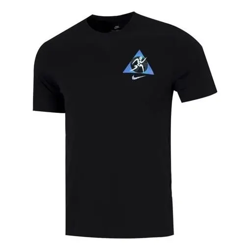 Nike Logo Printing Casual Short Sleeve Black T-shirt - Multi-color