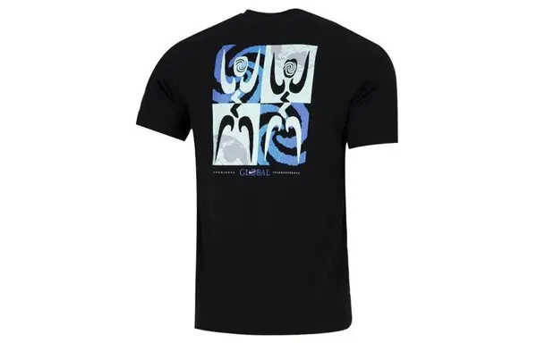 Nike Logo Printing Casual Short Sleeve Black T-shirt - Multi-color