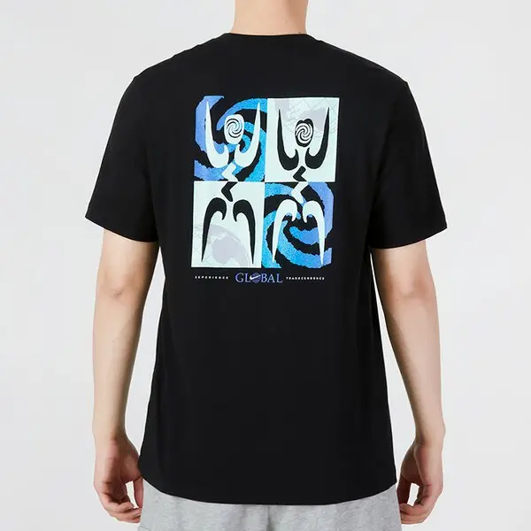 Nike Logo Printing Casual Short Sleeve Black T-shirt - Multi-color