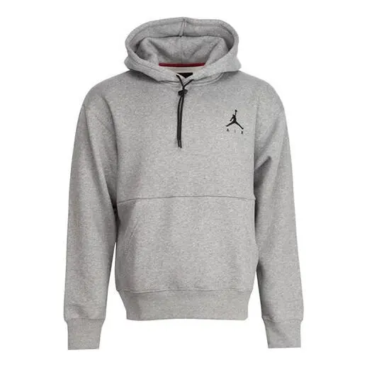 JORDAN Air Logo Fleece Pullover Hoodie - Gray