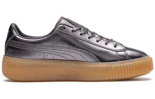 PUMA Basket Platform Luxe Sneakers - Silver