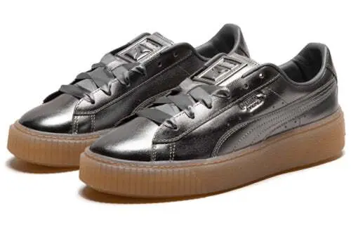 PUMA Basket Platform Luxe Sneakers - Silver