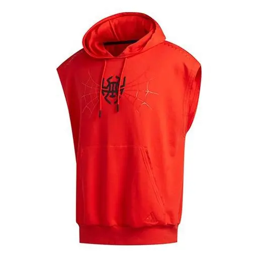 Adidas Sleeveless Hooded Top - Red