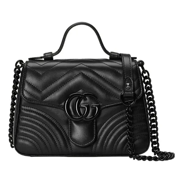 Gucci Gg Marmont Top Handle Bag - Black