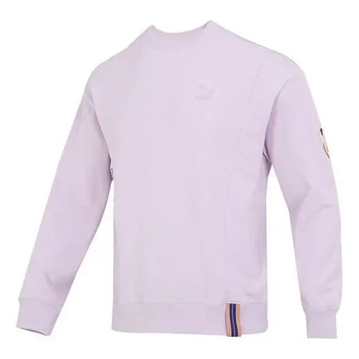 PUMA Team Badge Crewneck Sweater - Purple