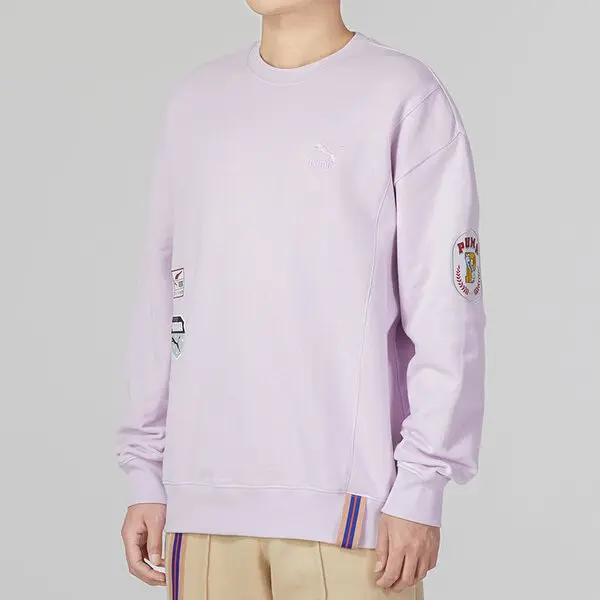 PUMA Team Badge Crewneck Sweater - Purple